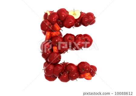 Apple letter E on white background - Stock Illustration [10088612] - PIXTA