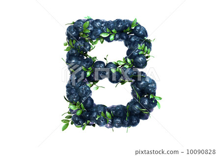 Blueberry letter B on white background-插圖素材 [10090828] - PIXTA圖庫