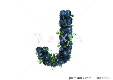 Blueberry letter J on white background - Stock Illustration [10090849 ...