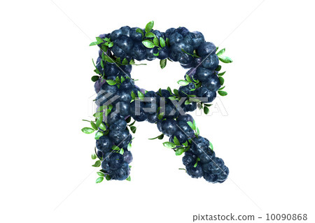 Blueberry letter R on white background - Stock Illustration [10090868 ...
