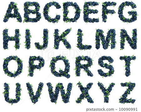 Blueberry alphabet on white background - Stock Illustration [10090991 ...