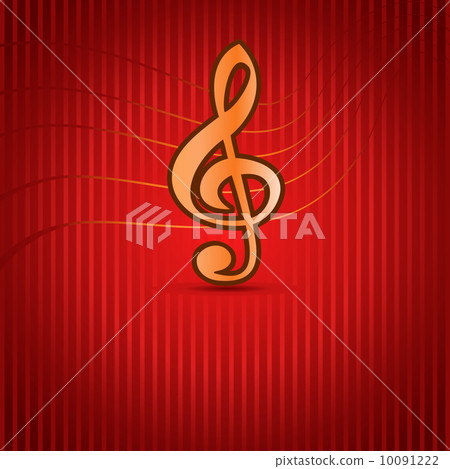 Red Music background with Treble Clef - Stock Illustration [10091222 ...