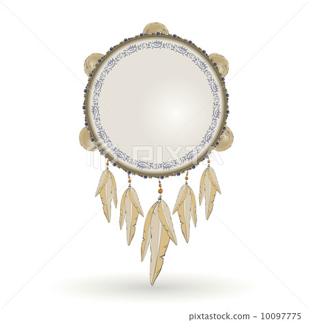 banner, vintage; music; drum; tambourine; - Stock Illustration ...
