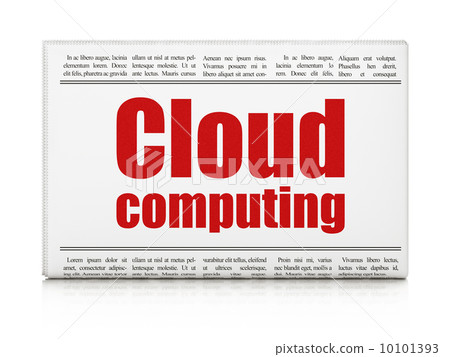 Cloud technology concept: newspaper headline... - Stock Illustration ...