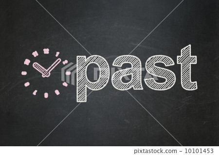 Time concept: Clock and Past on chalkboard... - Stock Illustration ...