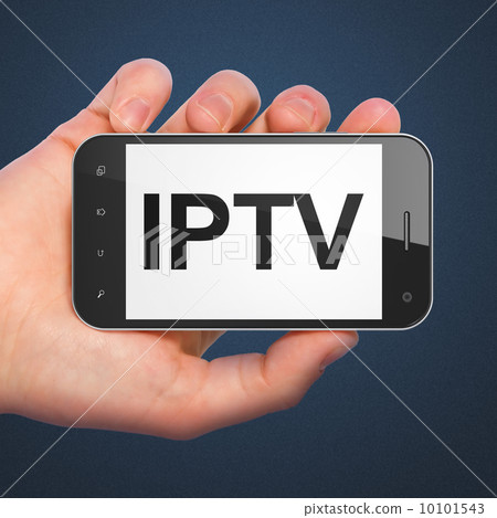 SEO web design concept: IPTV on smartphone - Stock Illustration ...