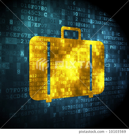 Travel concept: Bag on digital background - Stock Illustration ...