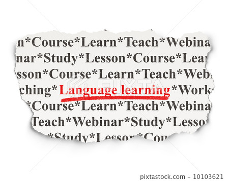 Education concept: Language Learning on Paper... - Stock Illustration ...