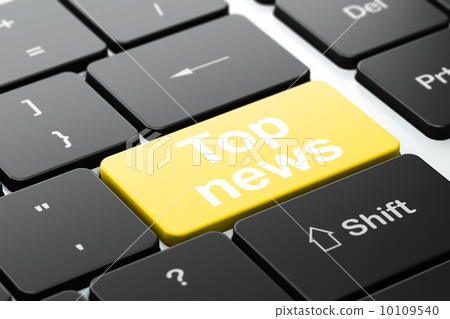 News concept: Top News on computer keyboard... - Stock Illustration ...