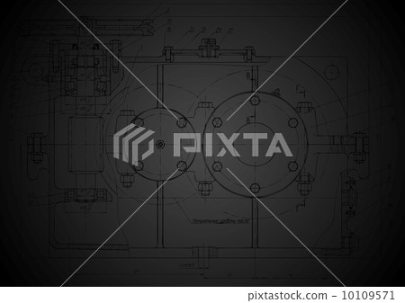 Dark abstract engineering drawing - Stock Illustration [10109571] - PIXTA
