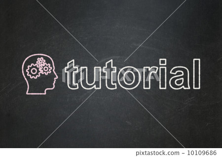 Education concept: Head With Gears and Tutorial... - Stock Illustration ...