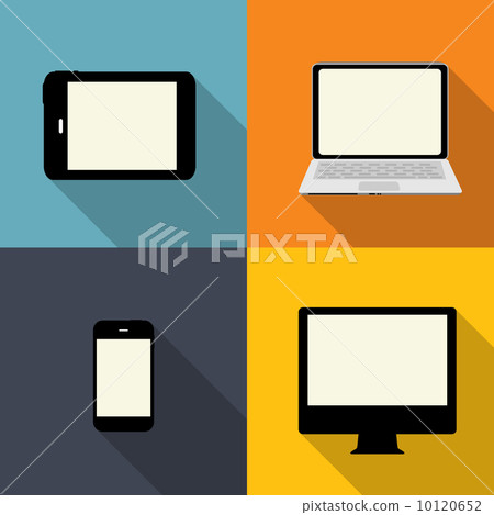 Computing Concept on Different Electronic... - Stock Illustration ...