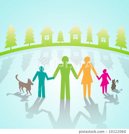 Vector multi-color community pictograms in... - Stock Illustration ...