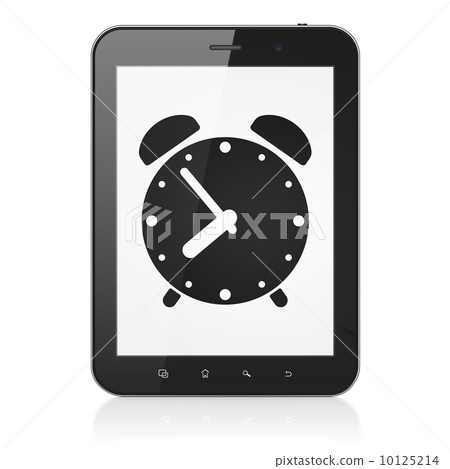 Time concept: Alarm Clock on tablet pc computer - Stock Illustration ...