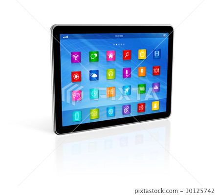 Digital Tablet Computer - apps icons interface - Stock Illustration ...