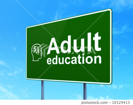 Education concept: Adult Education and Head... - Stock Illustration ...