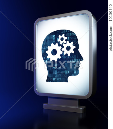 Information concept: Head With Gears on... - Stock Illustration ...