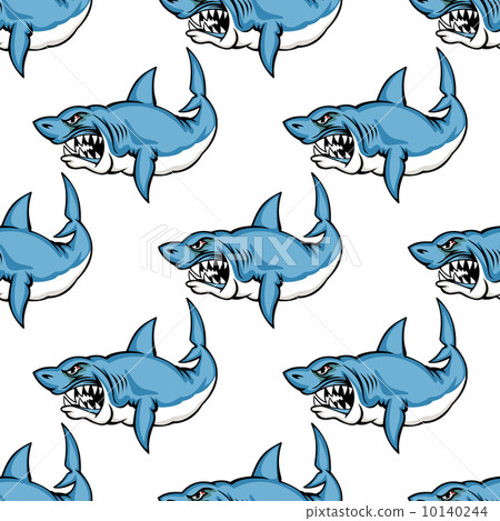 Fierce predatory swimming shark - Stock Illustration [10140244] - PIXTA