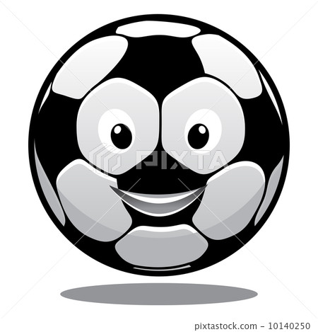 Happy cartoon smiling soccer ball - Stock Illustration [10140250] - PIXTA
