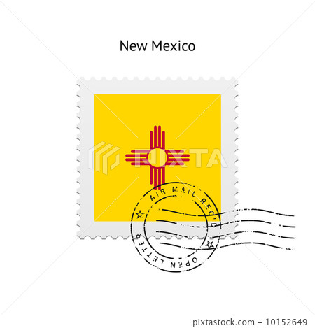 State of New Mexico flag postage stamp. - Stock Illustration [10152649 ...