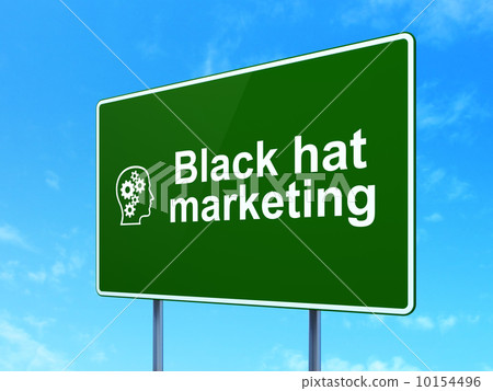 Business concept: Black Hat Marketing and Head... - Stock Illustration ...