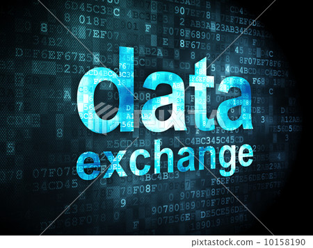 Information concept: Data Exchange on digital... - Stock Illustration ...