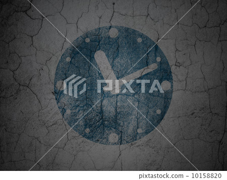 Timeline concept: Clock on grunge wall background - Stock Illustration ...