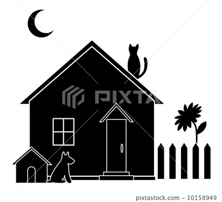 Small house, silhouette - Stock Illustration [10158949] - PIXTA