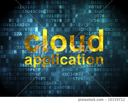 Cloud computing concept: Cloud Application on... - Stock Illustration ...