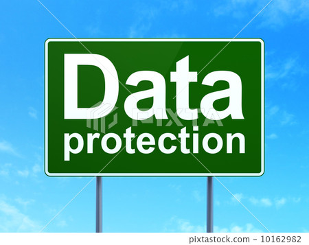 Safety concept: Data Protection on road sign... - Stock Illustration ...