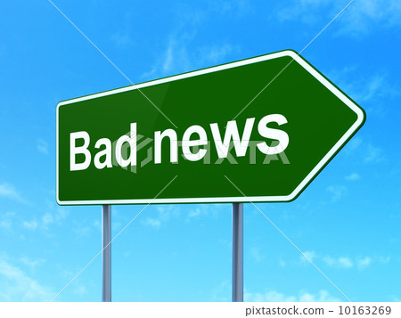 News concept: Bad News on road sign background - Stock Illustration ...