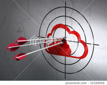 Arrows in Cloud target on wall-插圖素材 [10168008] - PIXTA圖庫