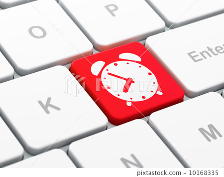 Timeline concept: Alarm Clock on computer... - Stock Illustration ...