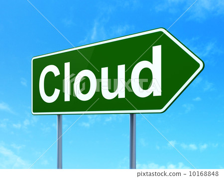 Cloud on road sign background - Stock Illustration [10168848] - PIXTA