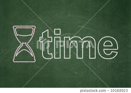 Hourglass and Time on chalkboard background - Stock Illustration ...