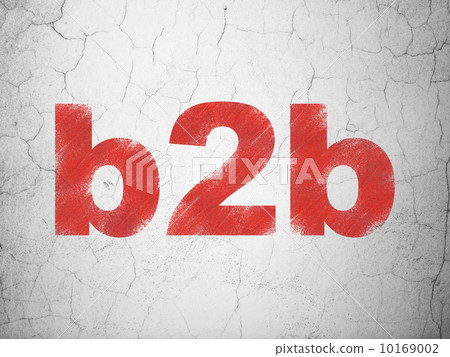Business concept: B2b on wall background - Stock Illustration [10169002 ...