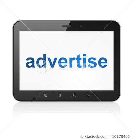 Advertising concept: Advertise on tablet pc... - Stock Illustration ...
