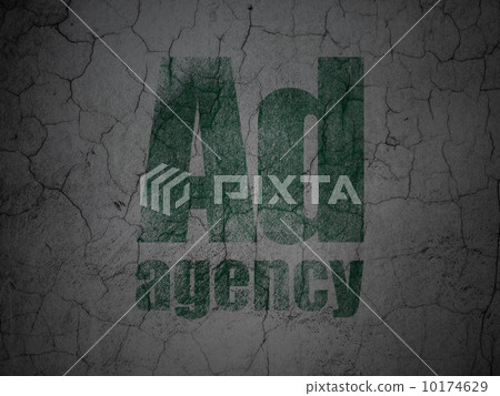 Advertising concept: Ad Agency on grunge wall... - Stock Illustration ...