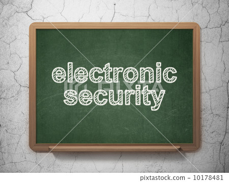 Electronic Security on chalkboard background - Stock Illustration ...