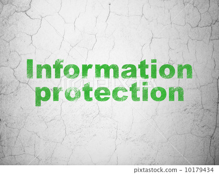 Safety concept: Information Protection on wall... - Stock Illustration ...