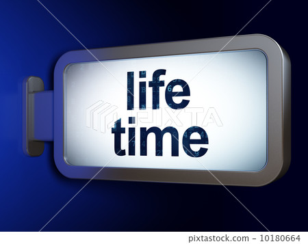 Timeline concept: Life Time on billboard... - Stock Illustration ...
