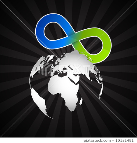 Vector Paper Infinity Symbol and Earth - Globe... - Stock Illustration ...