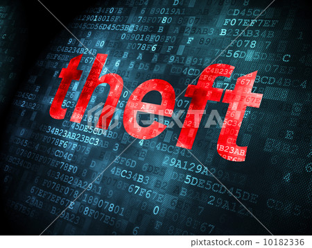 Protection concept: Theft on digital background - Stock Illustration ...