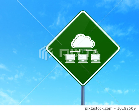 Cloud technology concept: Cloud Network on road... - Stock Illustration ...