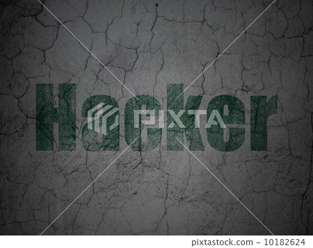 Privacy concept: Hacker on grunge wall background - Stock Illustration ...