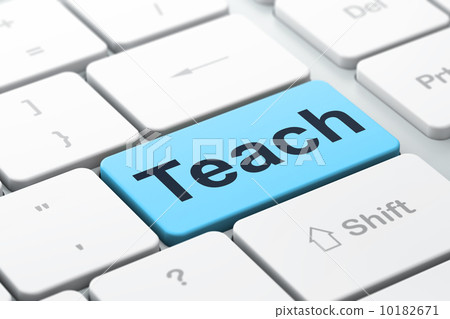 Education concept: Teach on computer keyboard... - Stock Illustration ...