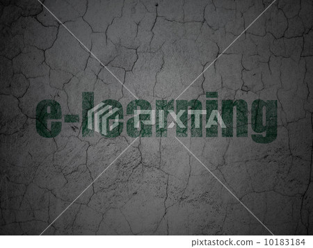 Education concept: E-learning on grunge wall... - Stock Illustration ...