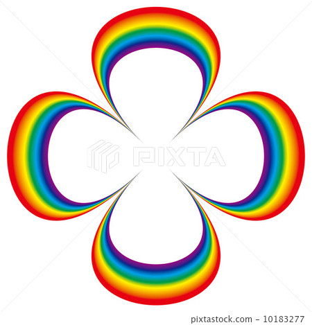 Rainbow colored four-leaf clover frame - Stock Illustration [10183277 ...