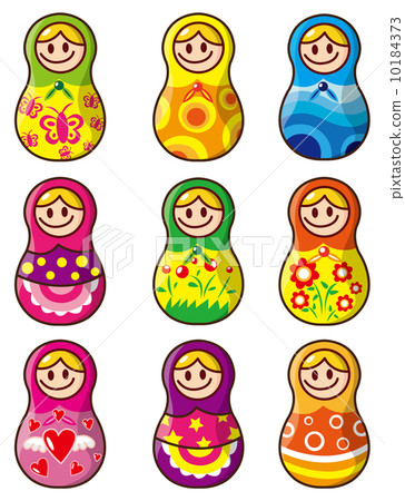 cartoon Russian dolls - Stock Illustration [10184373] - PIXTA