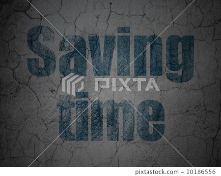Timeline concept: Saving Time on grunge wall... - Stock Illustration ...